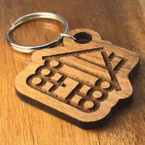 Wood Cabin Keychain - Custom Engraved Keychain - Vacation Home Gift ...