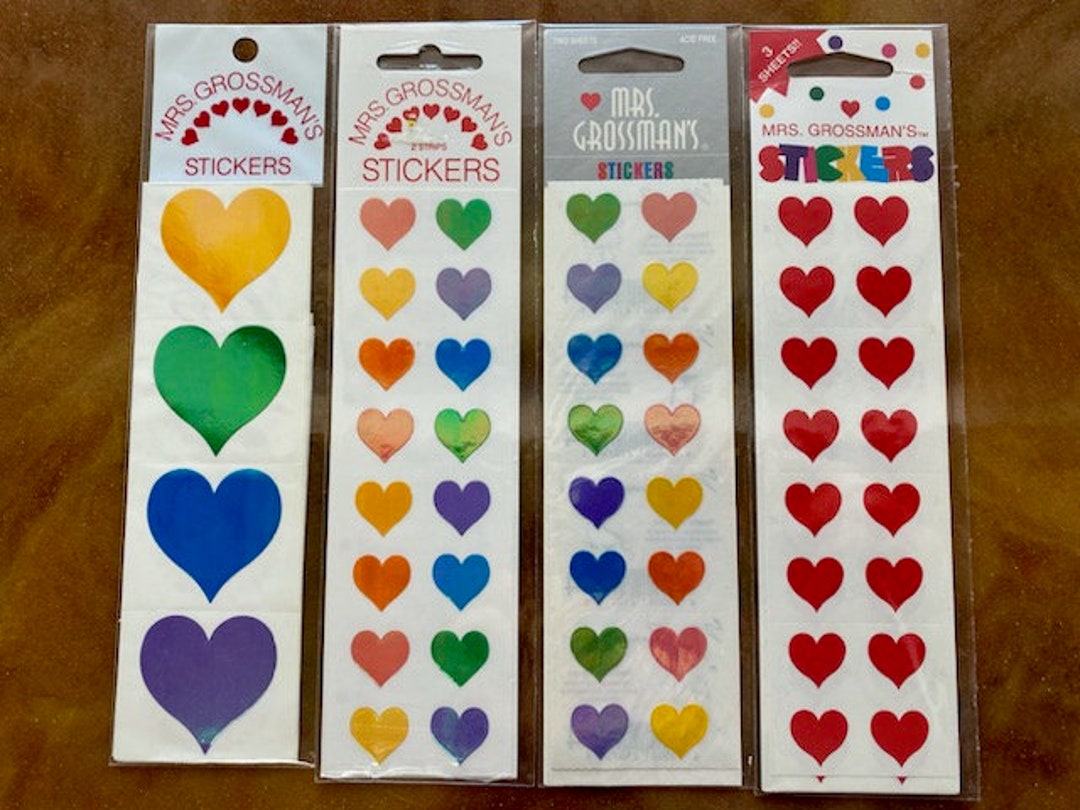 Mrs. Grossman's Sticker Sheets YOU CHOOSE Hearts Pearly - Etsy