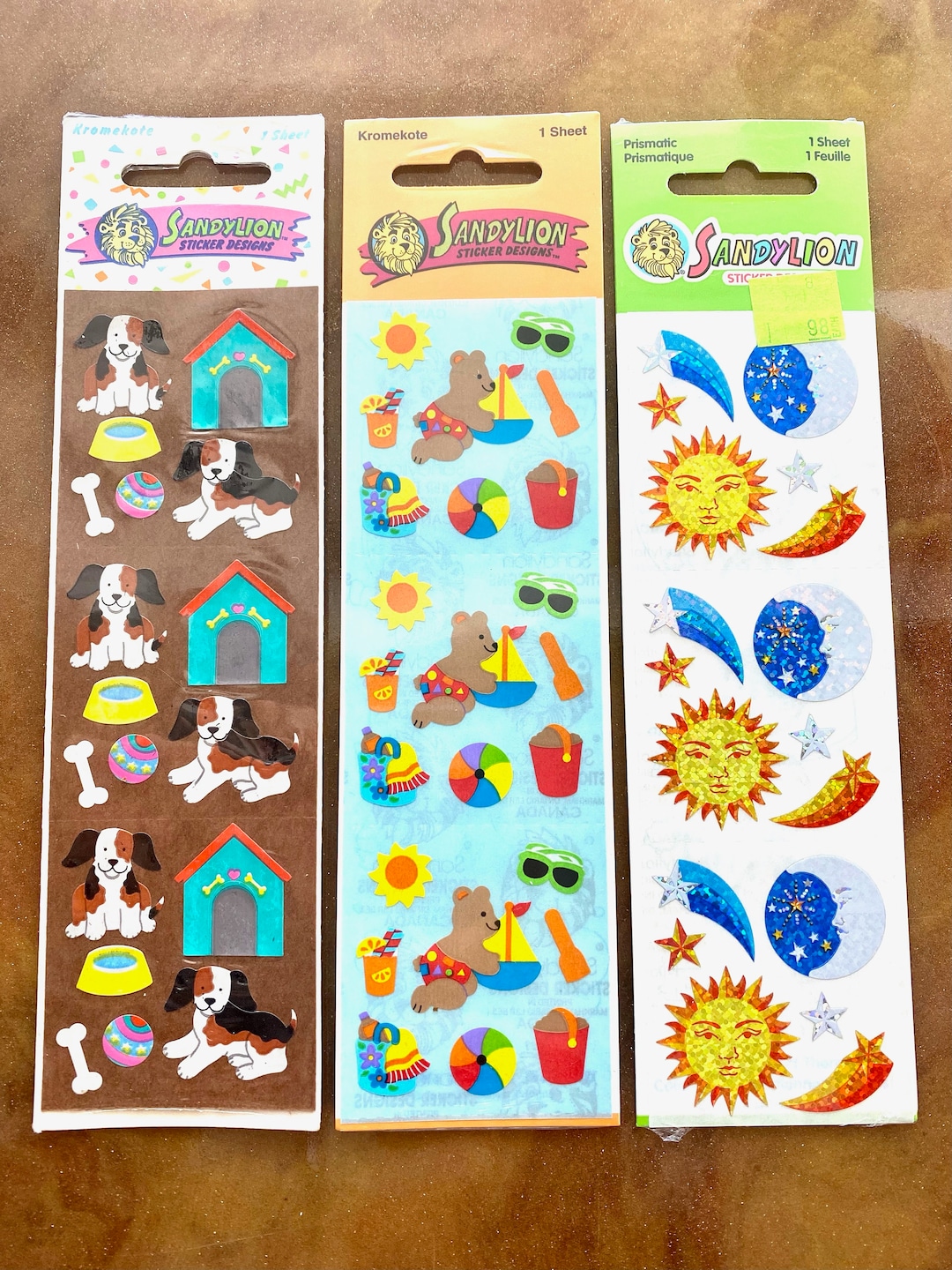 Sandylion Sticker Packs YOU CHOOSE Dog House Beach Bear Celestial Sun ...