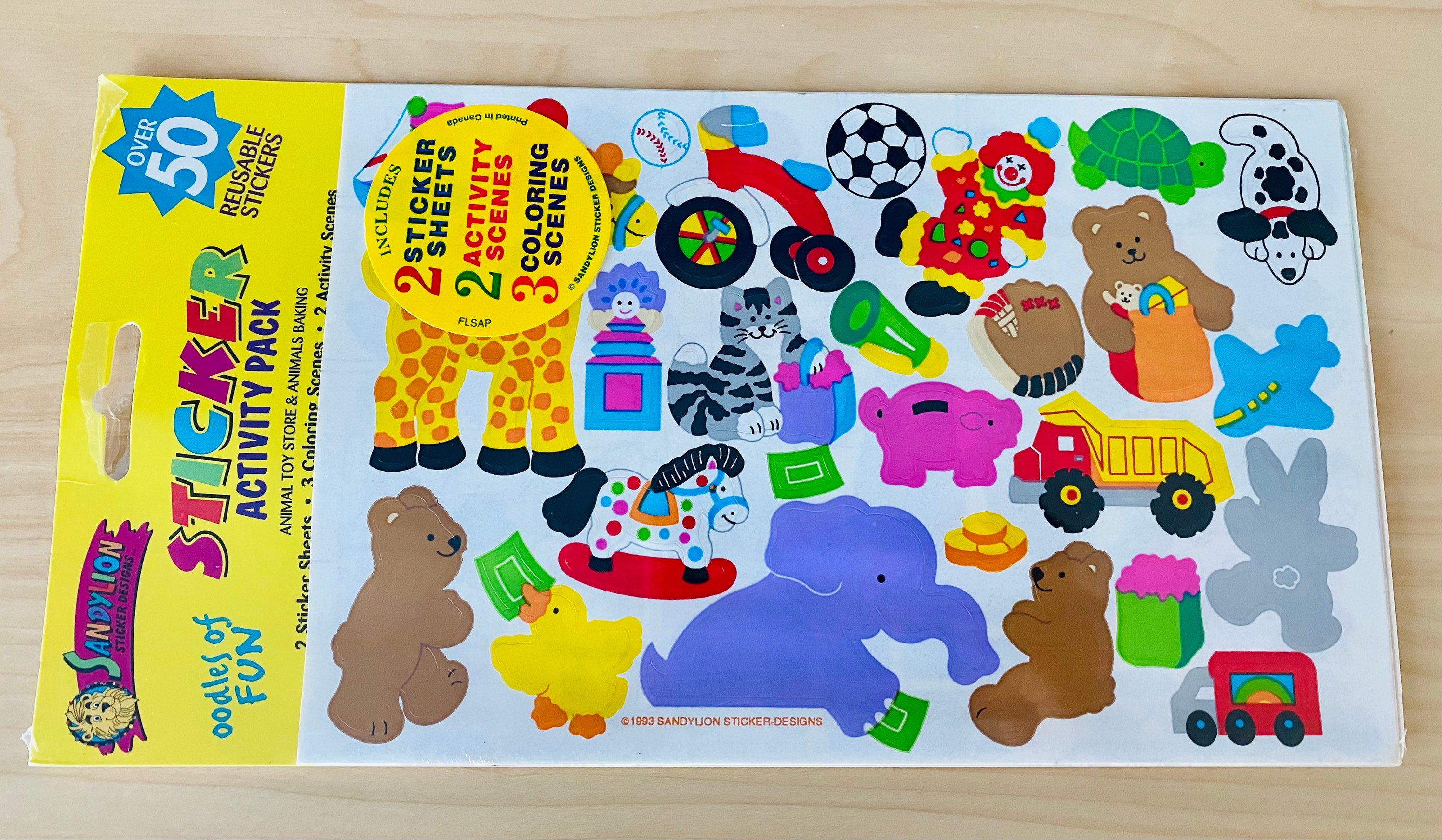 1993 Sandylion Sticker Activity Pack Animal Toy Store & - Etsy
