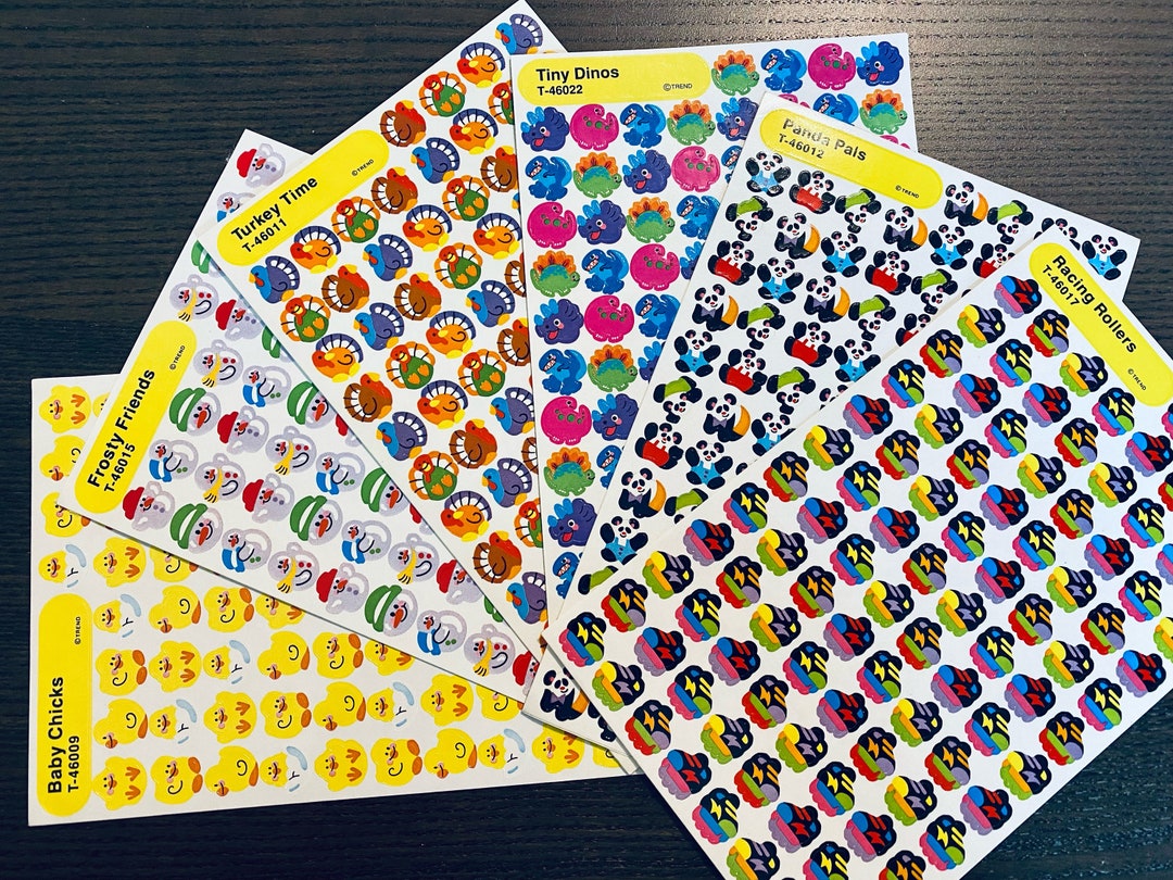 Trend Enterprises Stickers YOU CHOOSE Baby Chicks Racing Rollers Panda ...