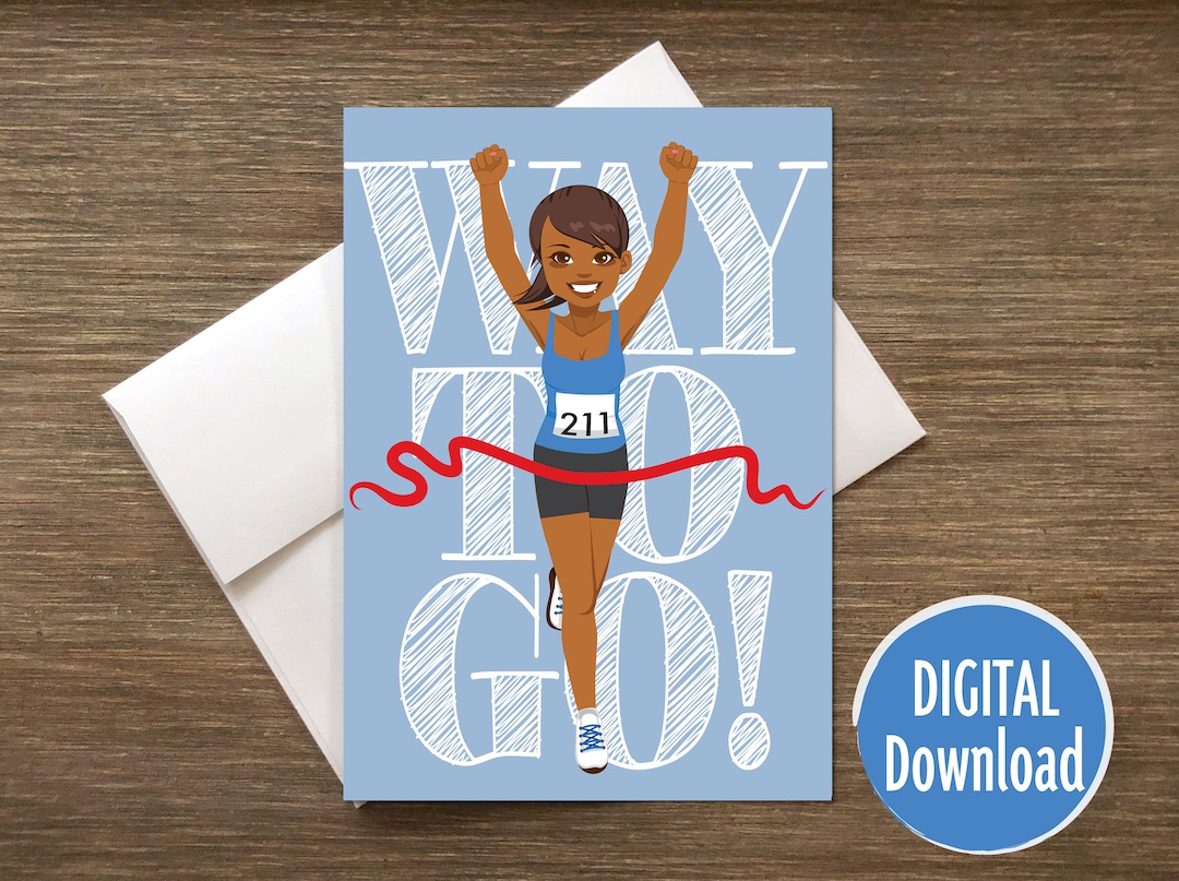 Way to Go! Downloadable Congratulations Runner Card - Etsy