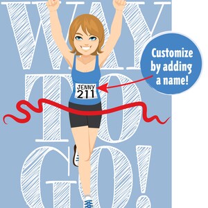Way to Go! Downloadable Congratulations Runner Card (blond, Shoulder ...