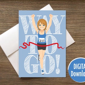 Way to Go! Downloadable Congratulations Runner Card (blond, Shoulder ...