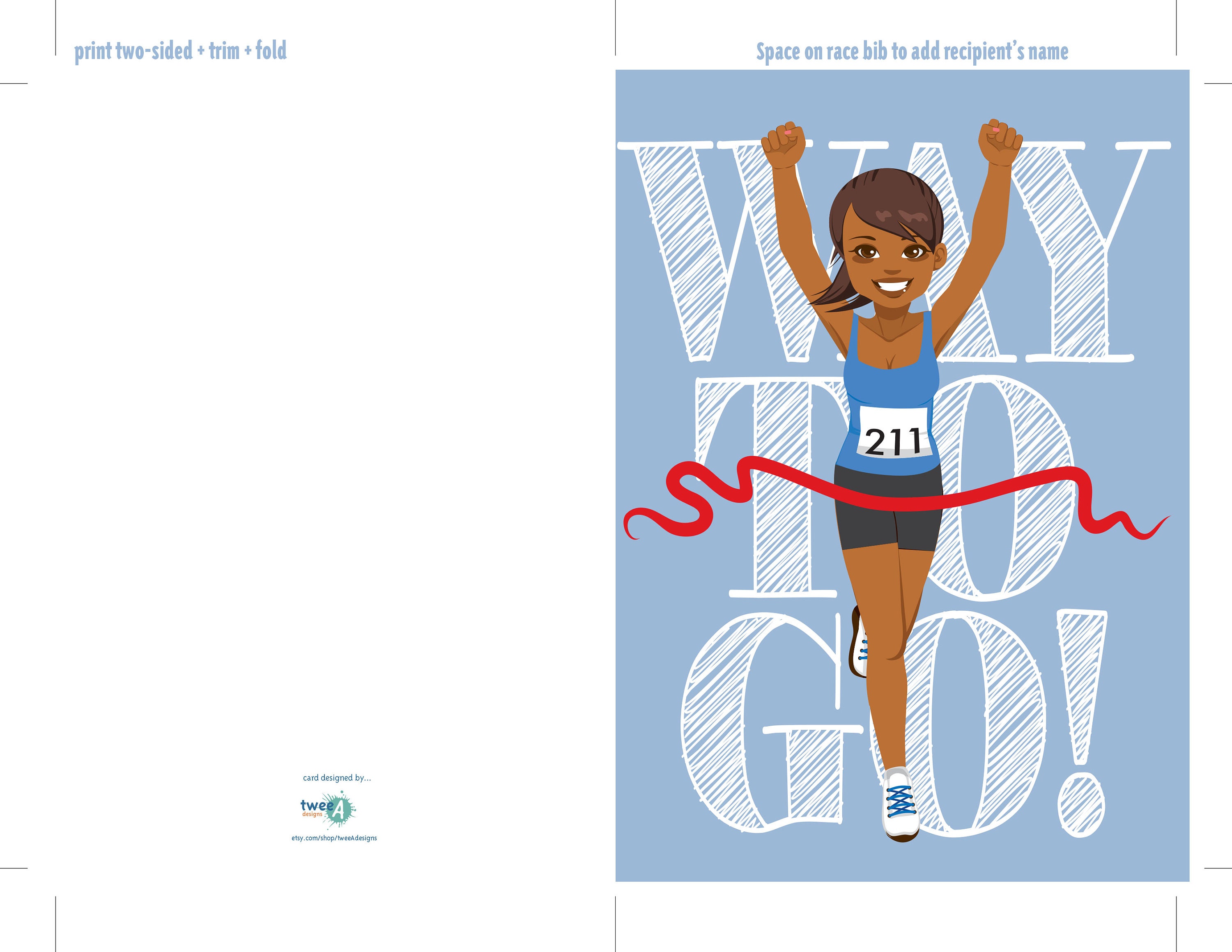 Way to Go! Downloadable Congratulations Runner Card - Etsy