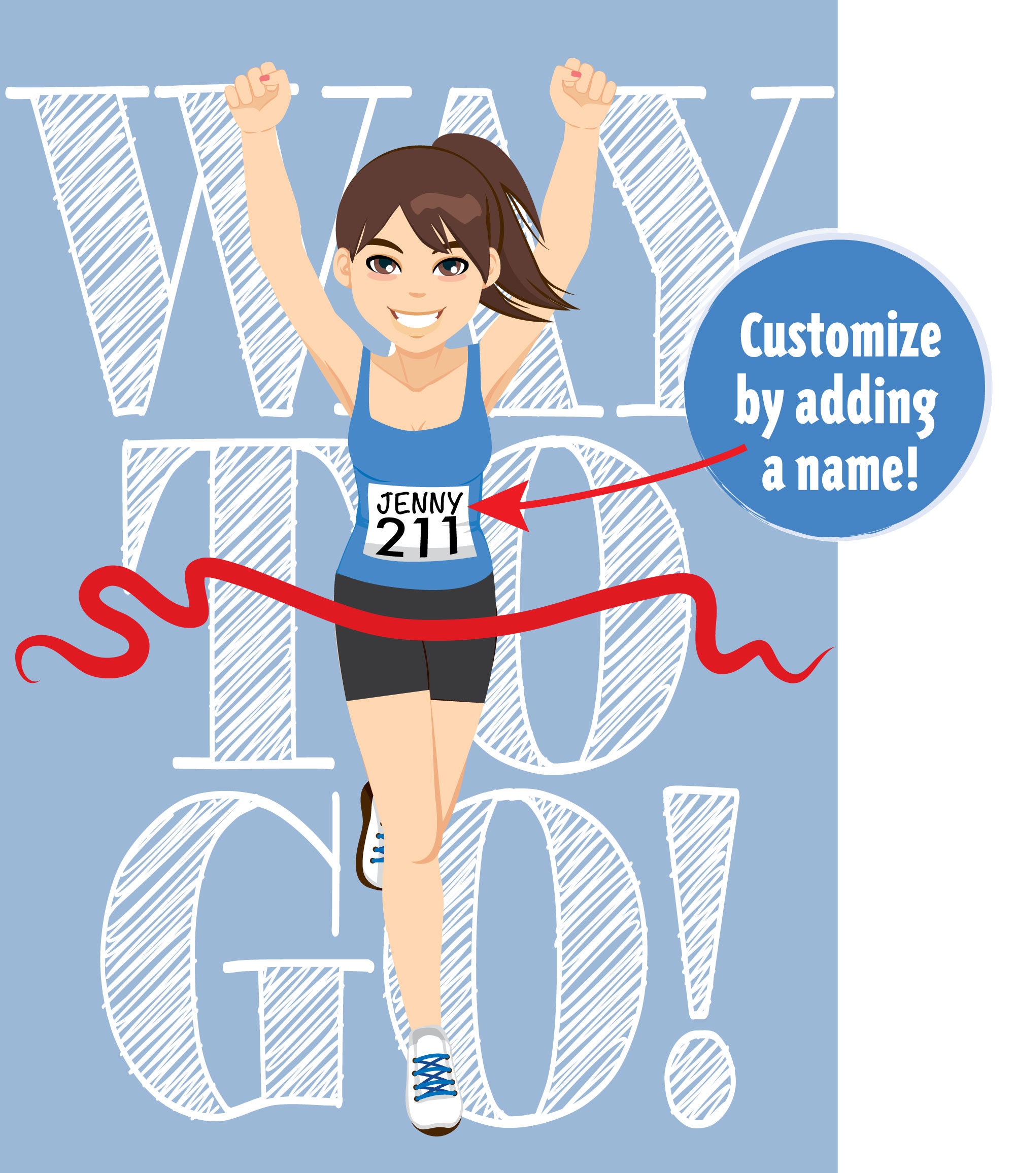 Way to Go Downloadable Congratulations Runner Card brown - Etsy