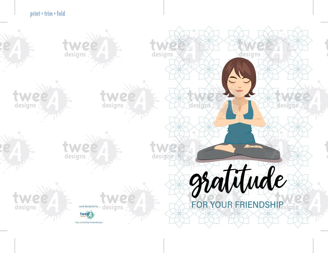 Gratitude for Your Friendship Downloadable Friendship Yoga - Etsy