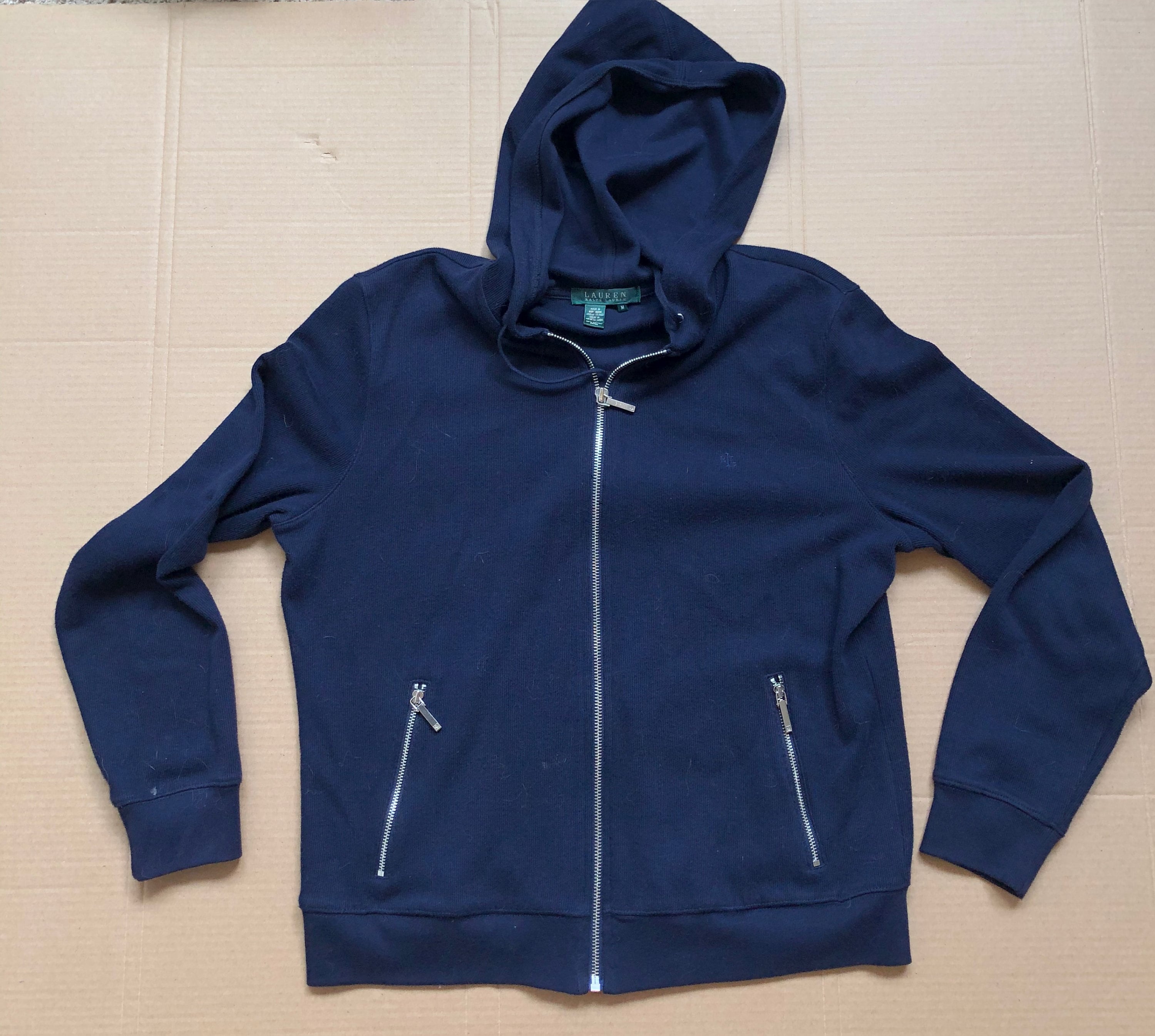 Vintage Ralph Lauren Full Zipper Navy Blue Women's Hooded - Etsy