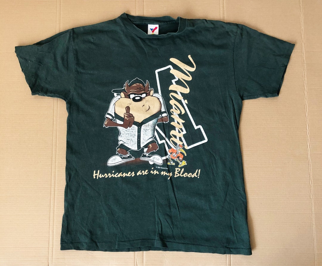 Vintage 1993 Artex University of Miami Hurricanes Tazmanian Devil Shirt ...