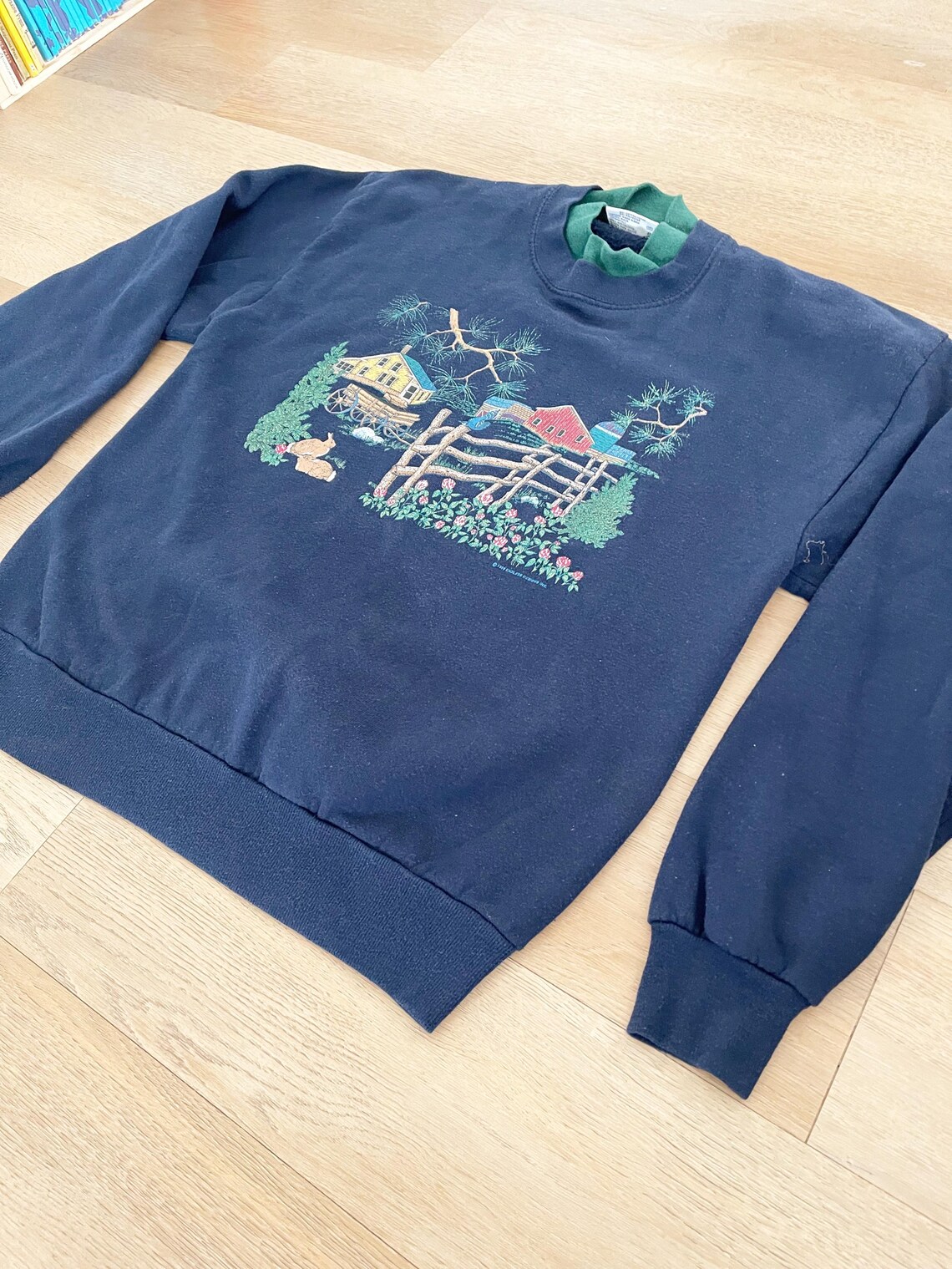 Vintage 1996 Endless Designs Outdoor Farm Graphic Sweater Extended ...