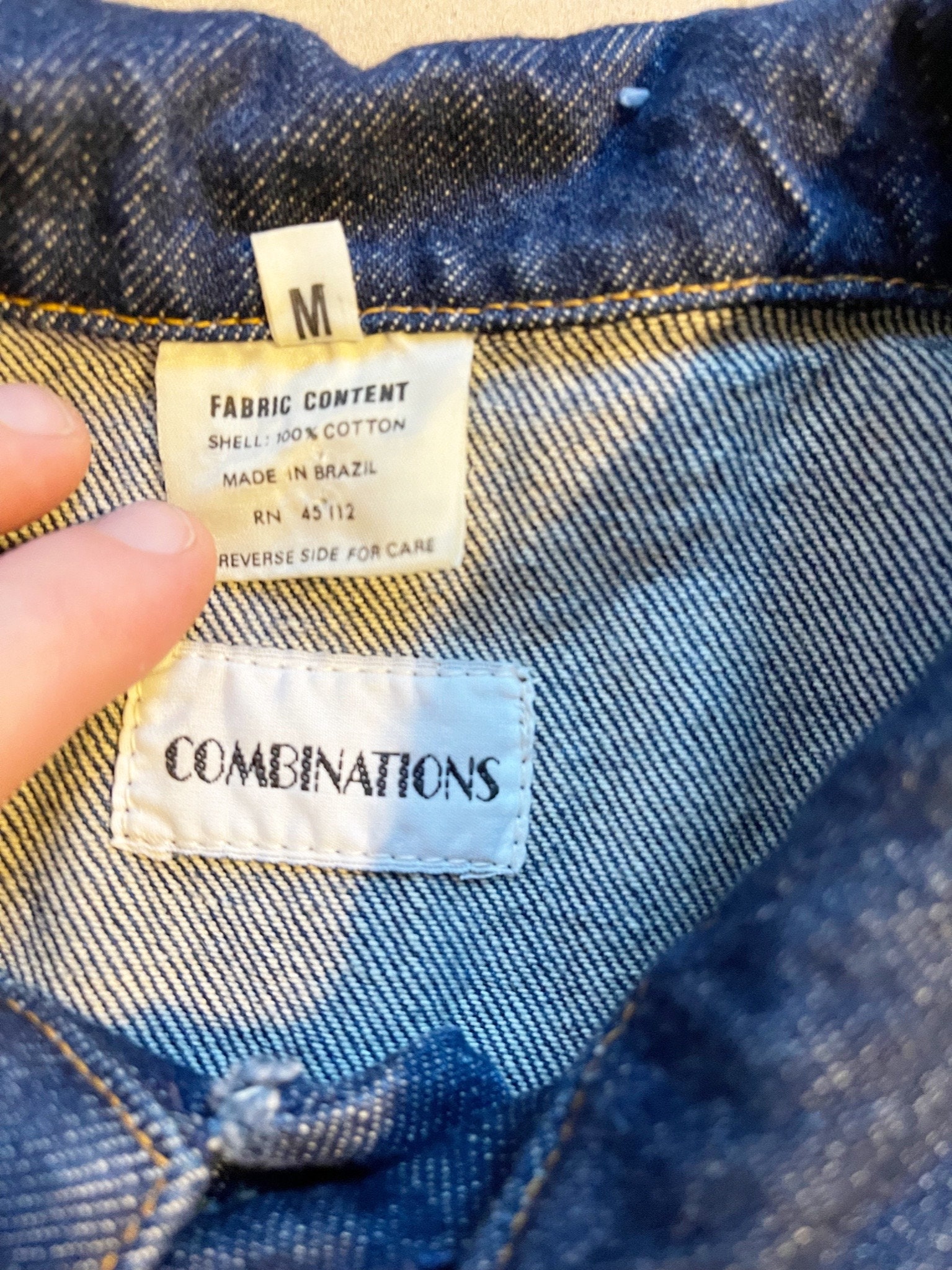 Vintage Combinations Made in Brazil Jean Denim Jacket Size Medium - Etsy
