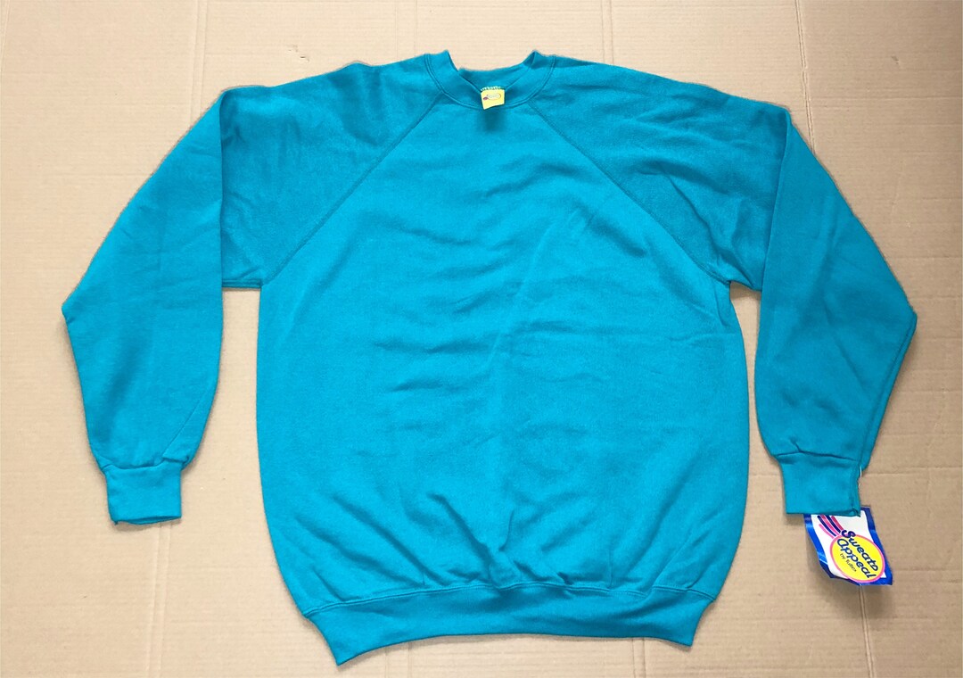 Vintage Sweats Apparel by Tultex Turquoise Deadstock With Tag Crewneck Sweater Size XL - Etsy