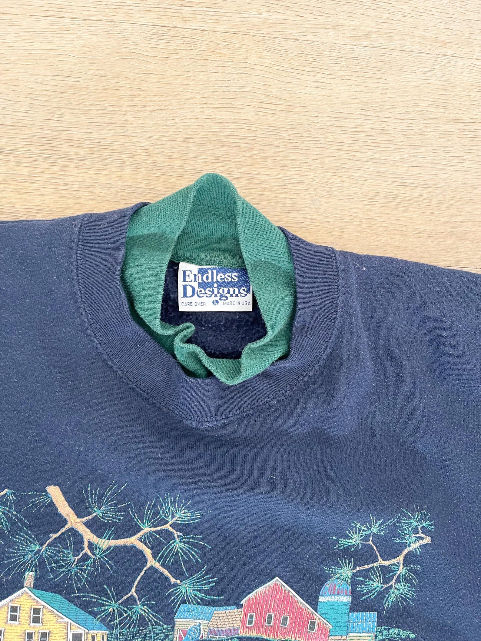 Vintage 1996 Endless Designs Outdoor Farm Graphic Sweater Extended ...