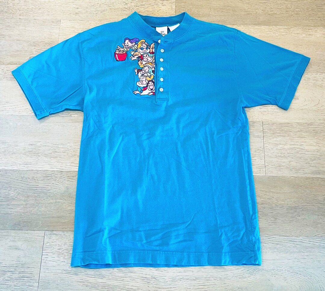 Vintage Disney Henley Collar 7 Dwarfs Embroidered Shirt Size Medium - Etsy