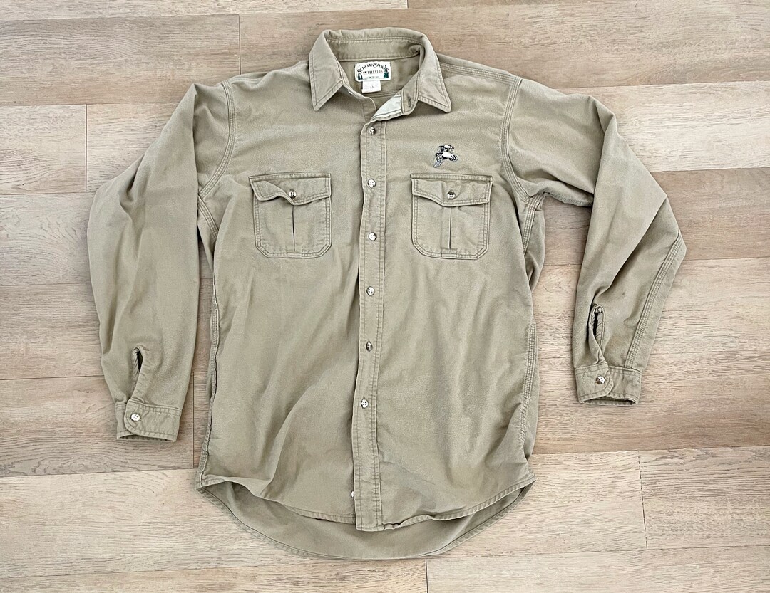 Vintage Scheels Sports Duck Graphic Button up Long Sleeve Shirt Size ...
