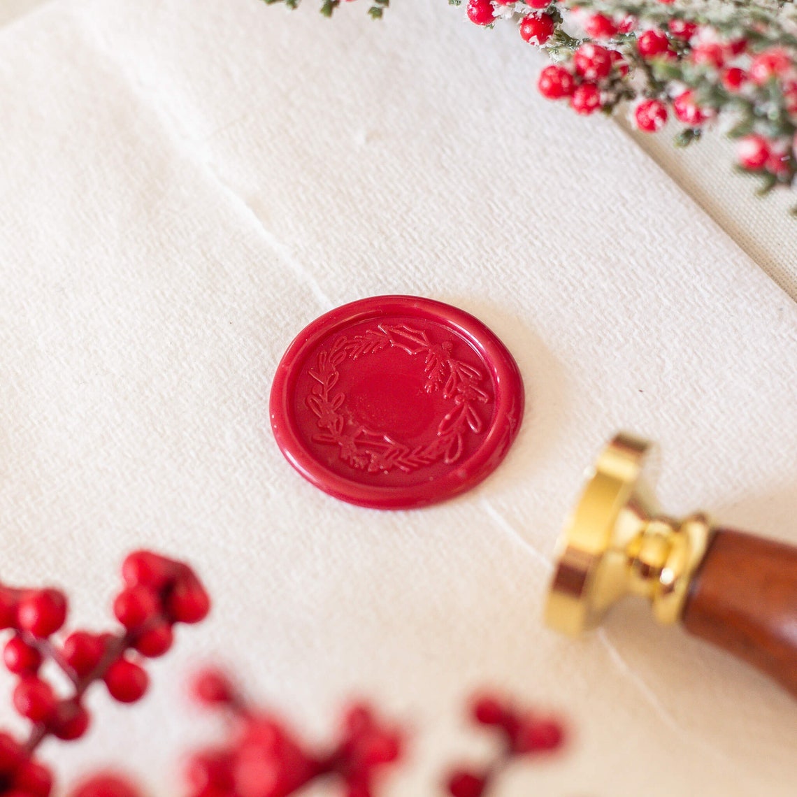 Christmas Wreath Seal Stickers, Seals, Christmas, Seal Stickers ...