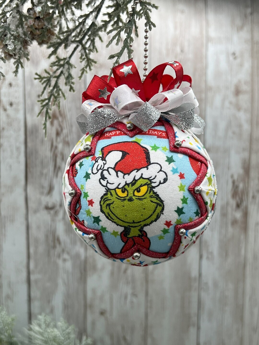 Handmade Custom Fabric Ornament Made With the Grinch and Dog Max Robert ...