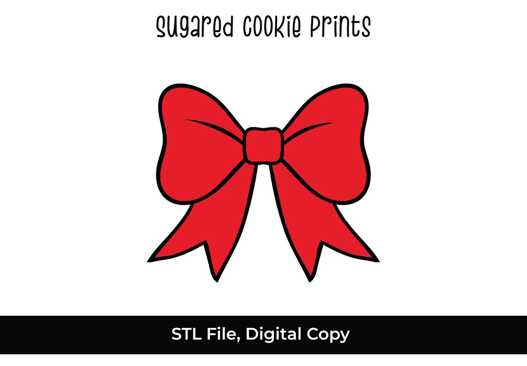 Bow STL File, Wreath Bow Cookie Cutter, STL, Mini Bow Ribbon Cookie ...