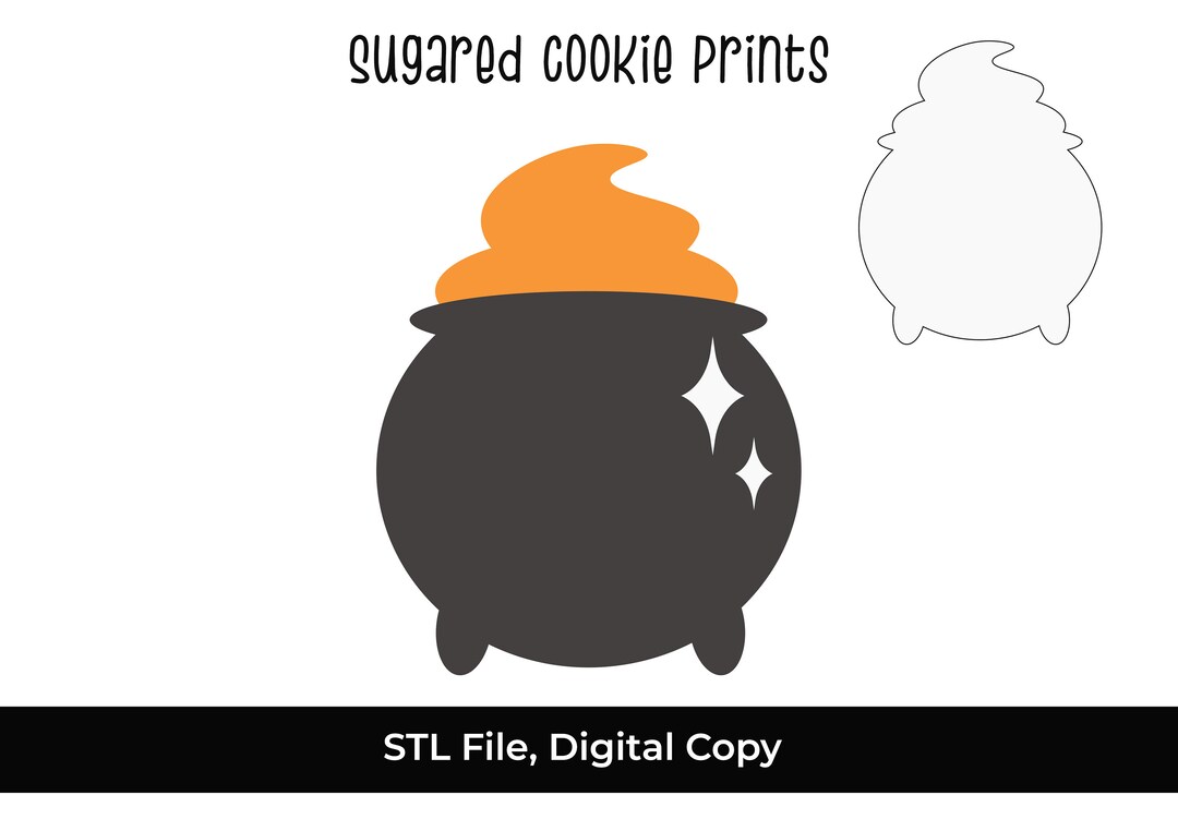 Cauldron STL File, Halloween Cauldron Cookie Cutter , STL, Spooky ...