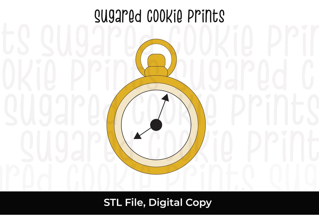 Stop Watch Cookie Cutter STL File, Pocket Watch Cookie Cutter, STL ...