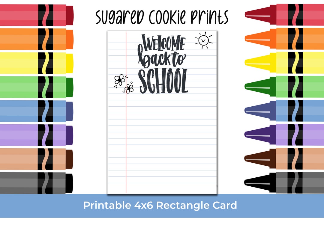 Back to School Cookie Card: 4x6 Printable Gift Card Holder (digital ...