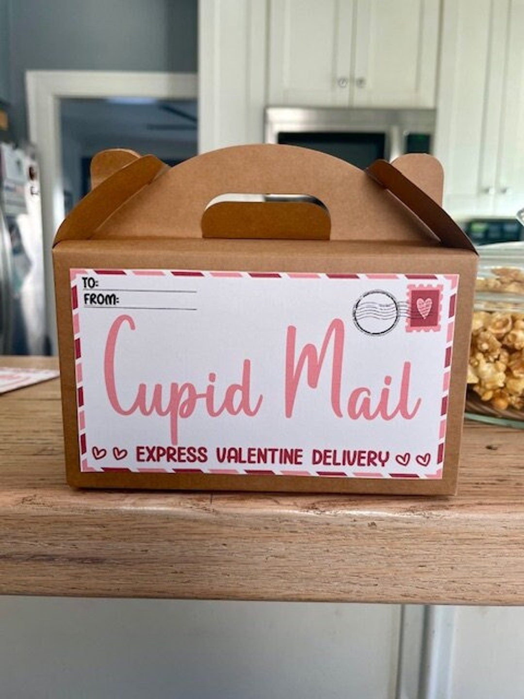 Printable Cookie Box Label, Gable Box Label , Cupid Mail Sticker ...