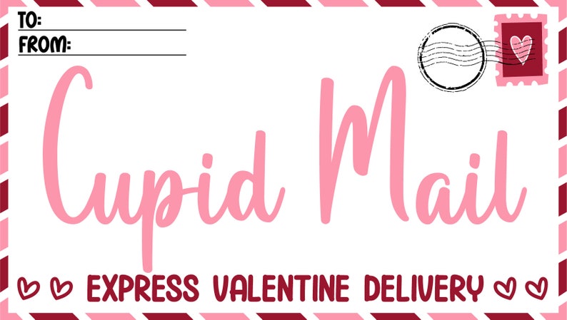 Printable Cookie Box Label, Gable Box Label , Cupid Mail Sticker ...