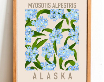 Forget Me Not Flower Painting, Alaska State Flower, Print From Original ...