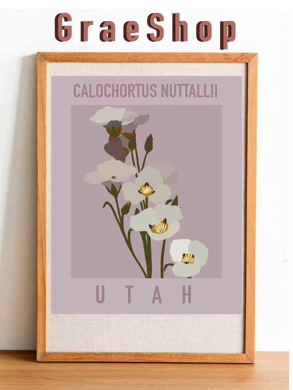 Utah State Flower Print Sego Lily DIGITAL PRINT | Etsy