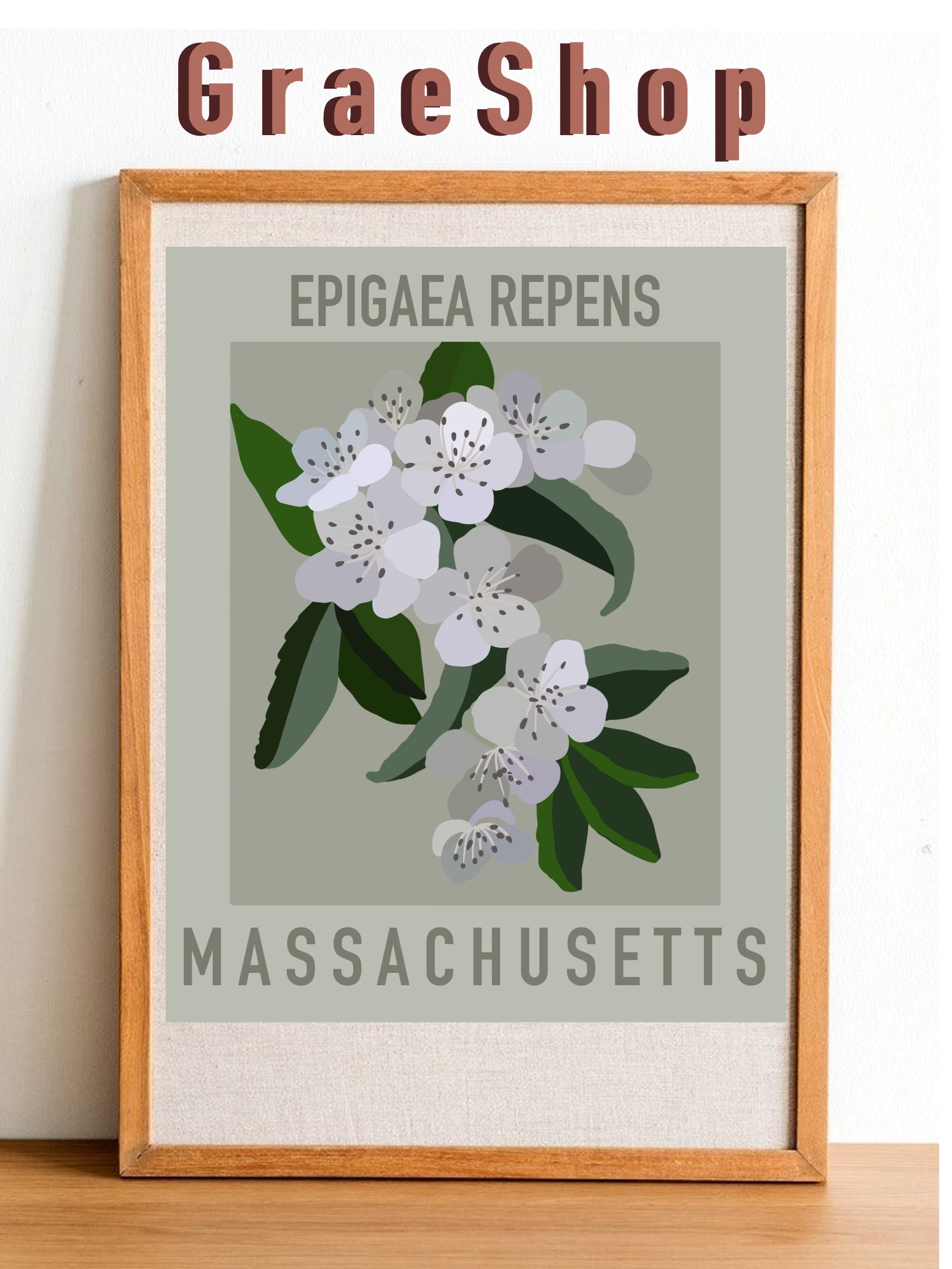 Massachusetts State Flower Print - Mayflower - DIGITAL PRINT - Etsy