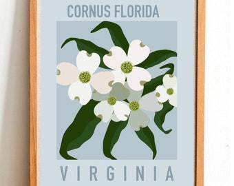 Virginia Dogwood Print - Etsy