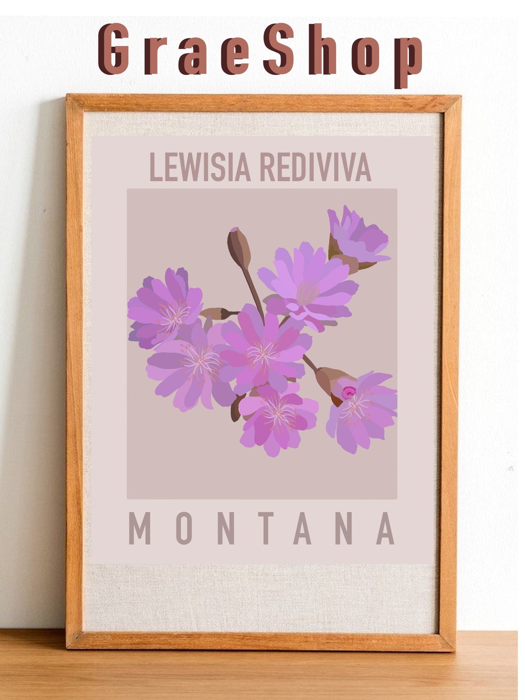 Montana State Flower Print - Bitterroot - DIGITAL PRINT - Etsy
