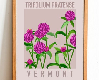 Vermont Red Clover Print - Etsy