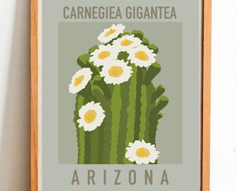 Saguaro Cactus Blossom, Arizona, Watercolor Floral Collection, U.S ...