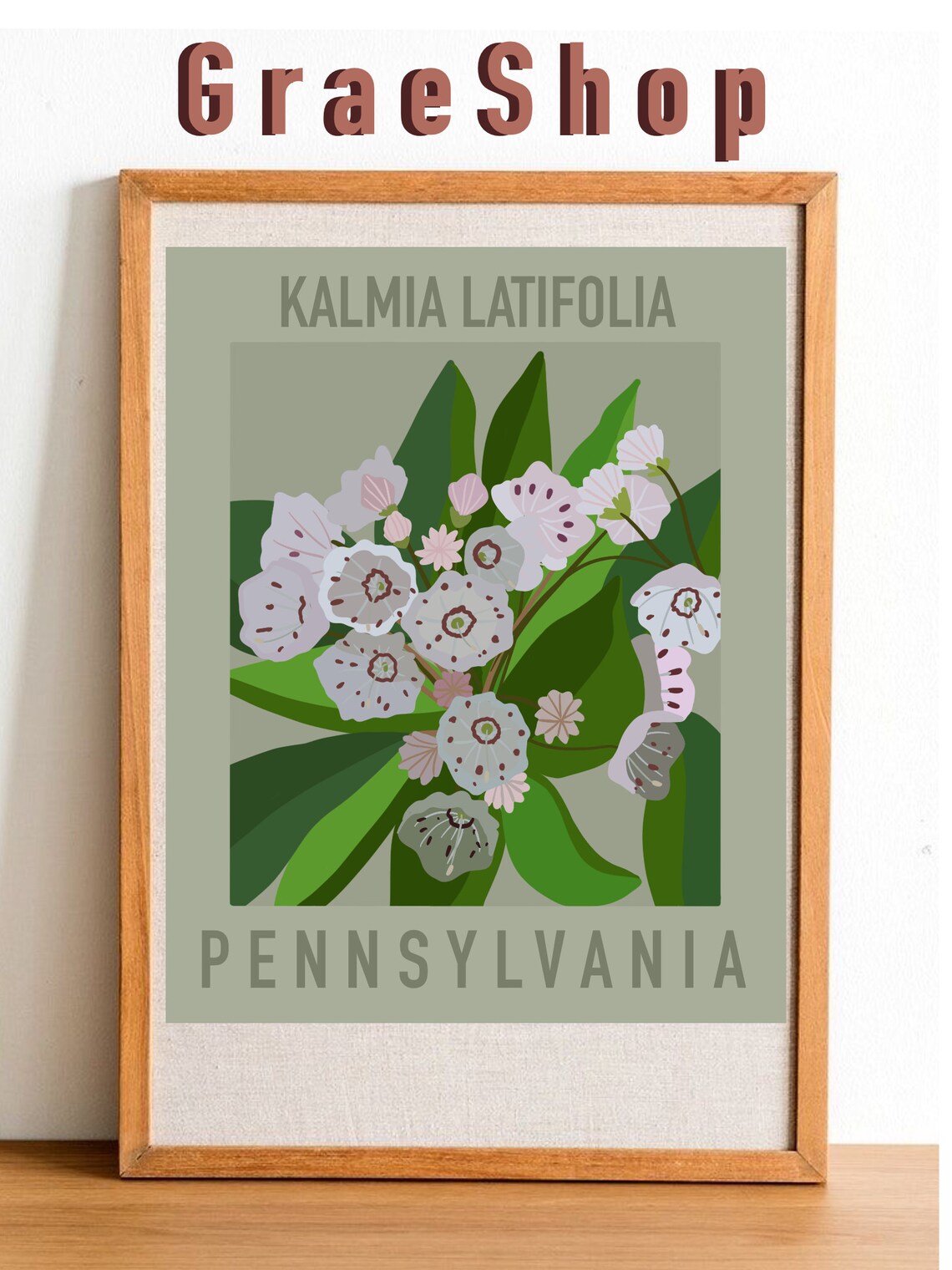Pennsylvania State Flower Print - Mountain Laurel - DIGITAL PRINT - Etsy