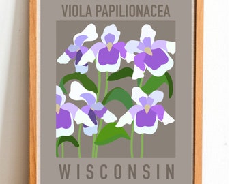 Wisconsin Wood Violet Ink Sketch Print / Printable / Art / Digital ...