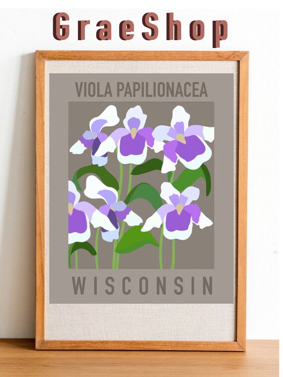 Wisconsin State Flower Print Wood Violet DIGITAL PRINT | Etsy