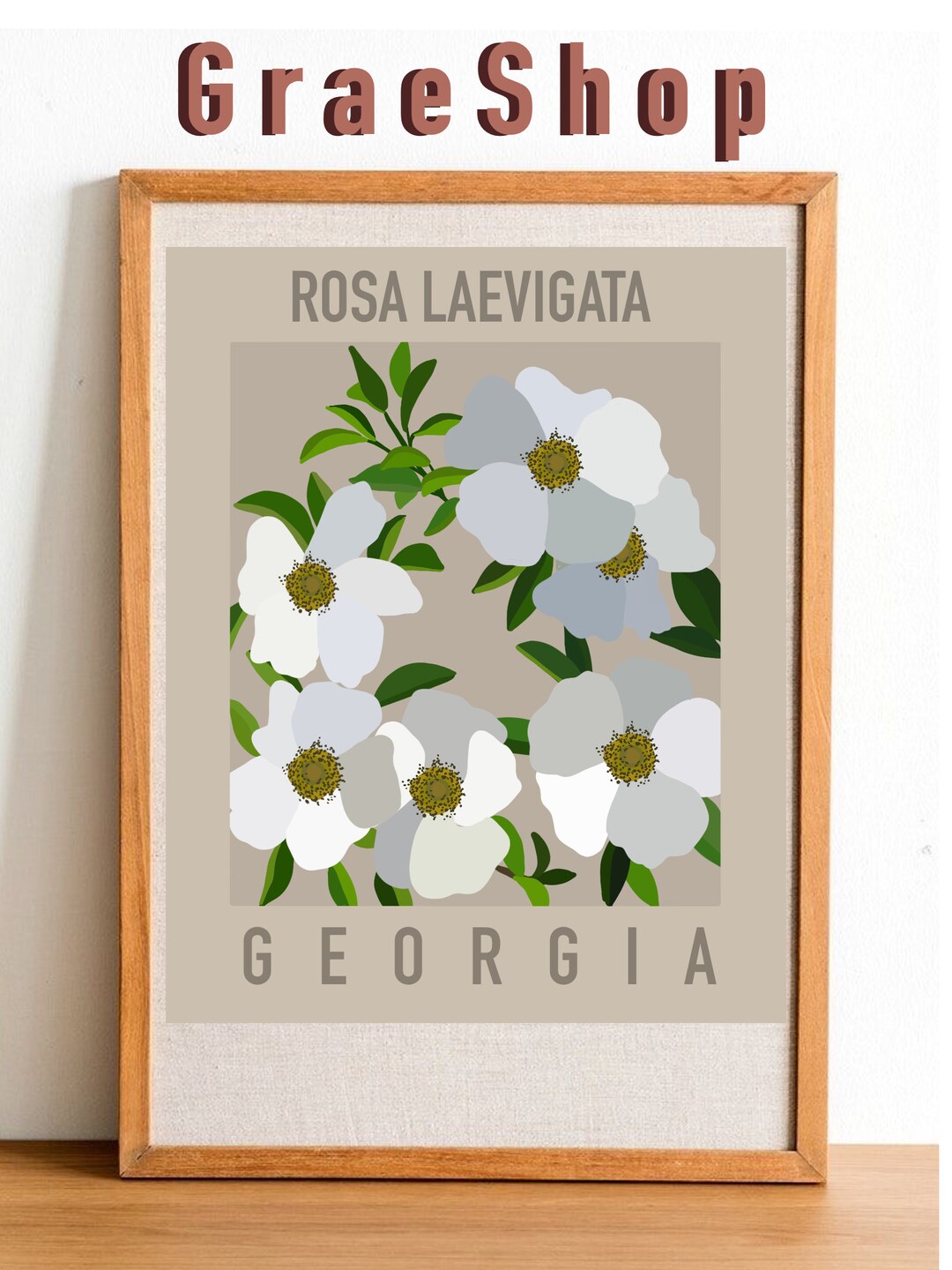 Georgia State Flower Print - Cherokee Rose - DIGITAL PRINT - Etsy