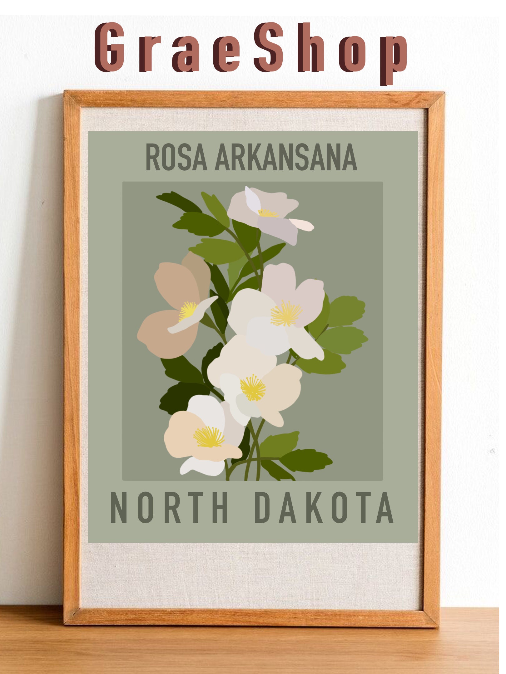 North Dakota State Flower Print Wild Prairie Rose DIGITAL PRINT - Etsy ...