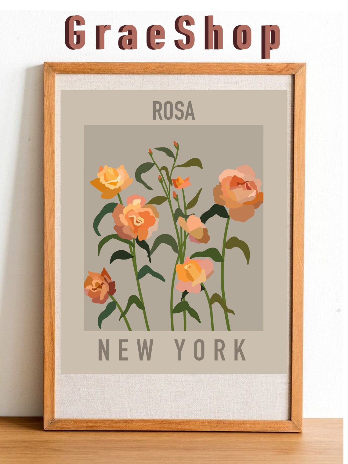 New York State Flower Print - Rose - DIGITAL PRINT - Etsy