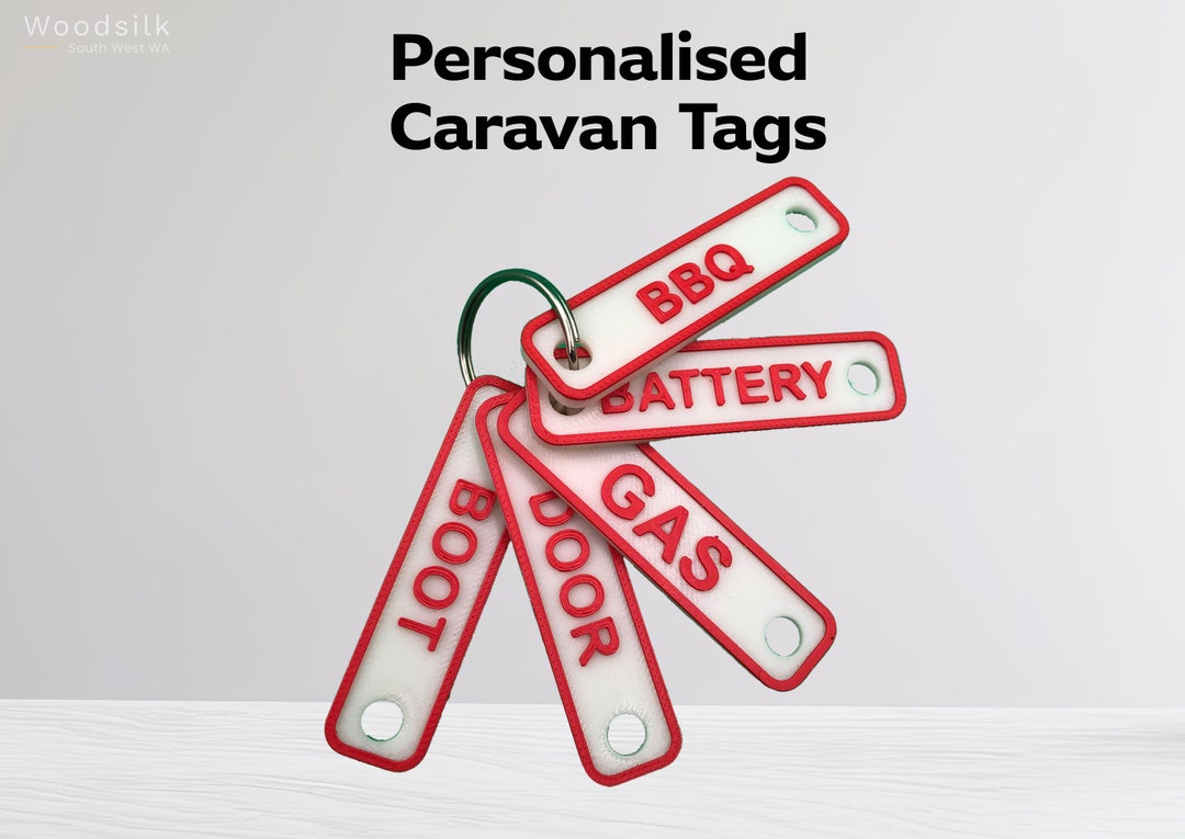 Caravan | Camper | Camping Key Tags | 5 X Tags | Customised ...