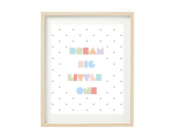 Rainbow Nursery Print, Dream Big Print, Scandinavian Nursery, Kids Room ...