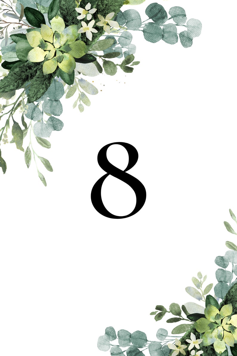 Printable Table Number - Wedding Table Number, Instant Download, Baby ...