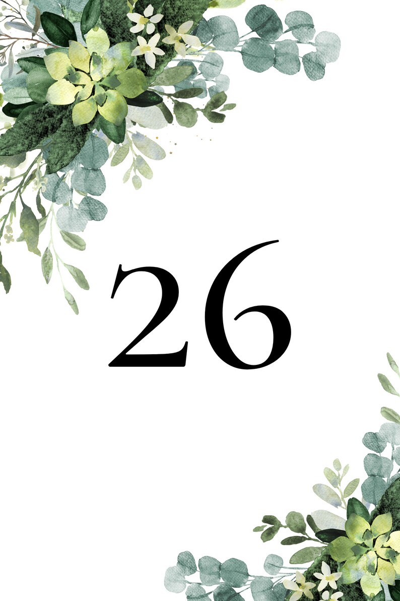Printable Table Number - Wedding Table Number, Instant Download, Baby ...