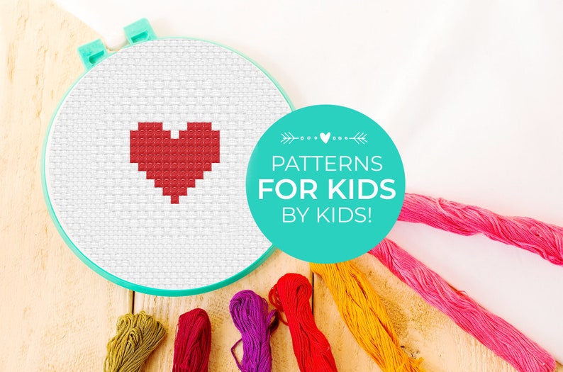 Kids Cross Stitch Pattern Cross Stitch Pattern Easy Heart - Etsy