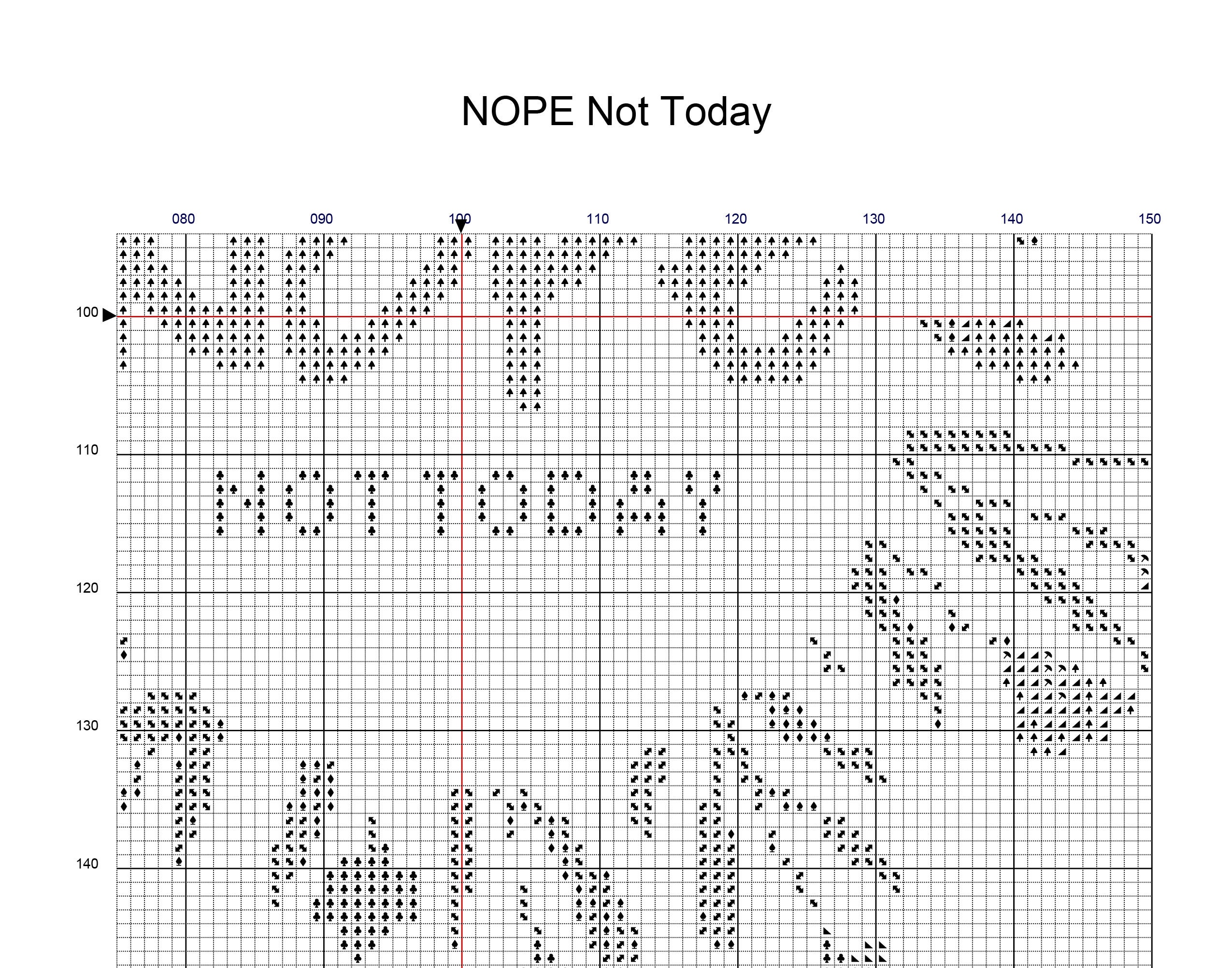Cross Stitch Pattern Nope Not Today Nerdy Cross Stitch | Etsy