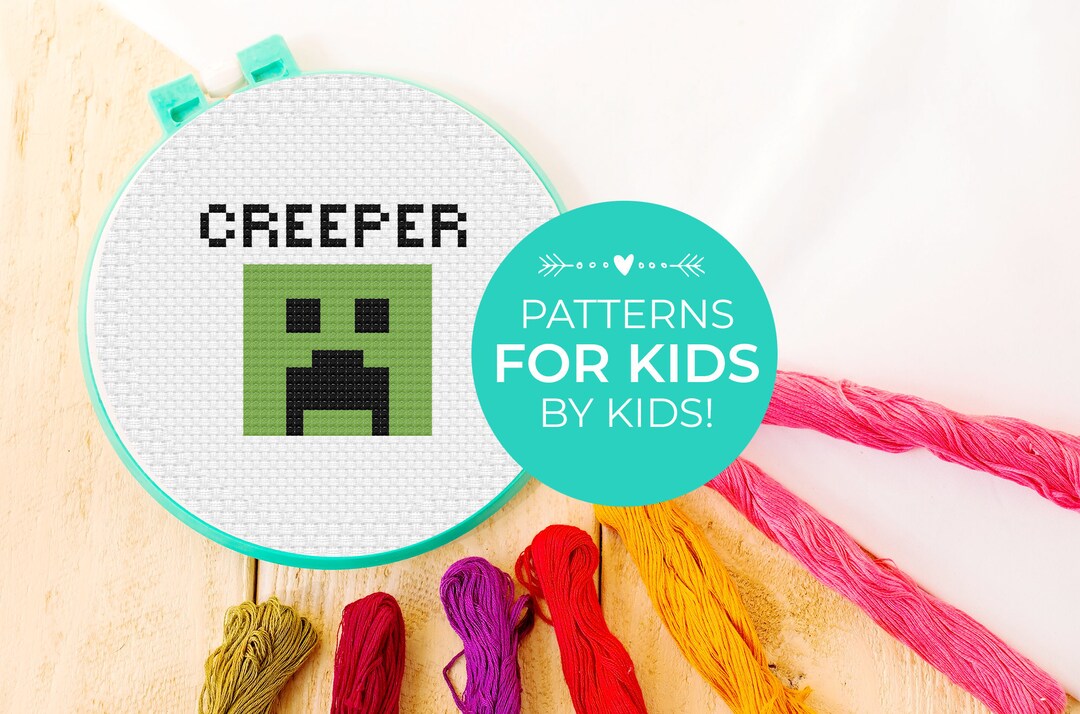 Kids Cross Stitch Pattern Cross Stitch Pattern Minecraft Creeper Cross ...