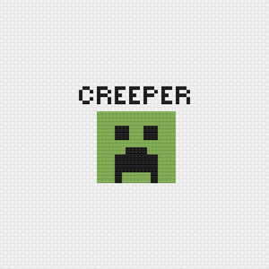 Kids Cross Stitch Pattern Cross Stitch Pattern Minecraft Creeper Cross ...