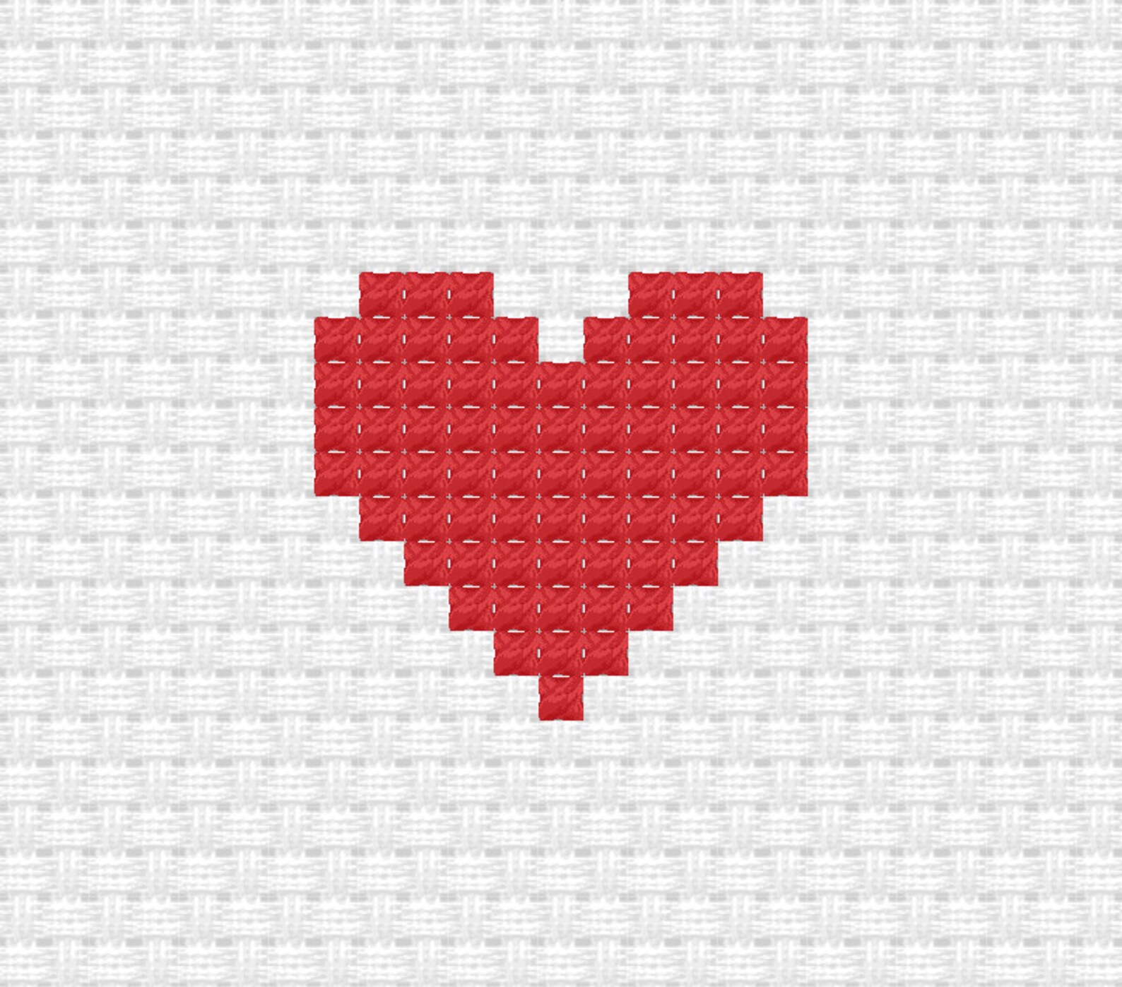 Easy Heart Cross Stitch Pattern | Kids Beginner Project (PDF Pattern ...