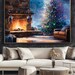 Christmas Fireplace Art Print Set | Holiday Home Decor (digital ...